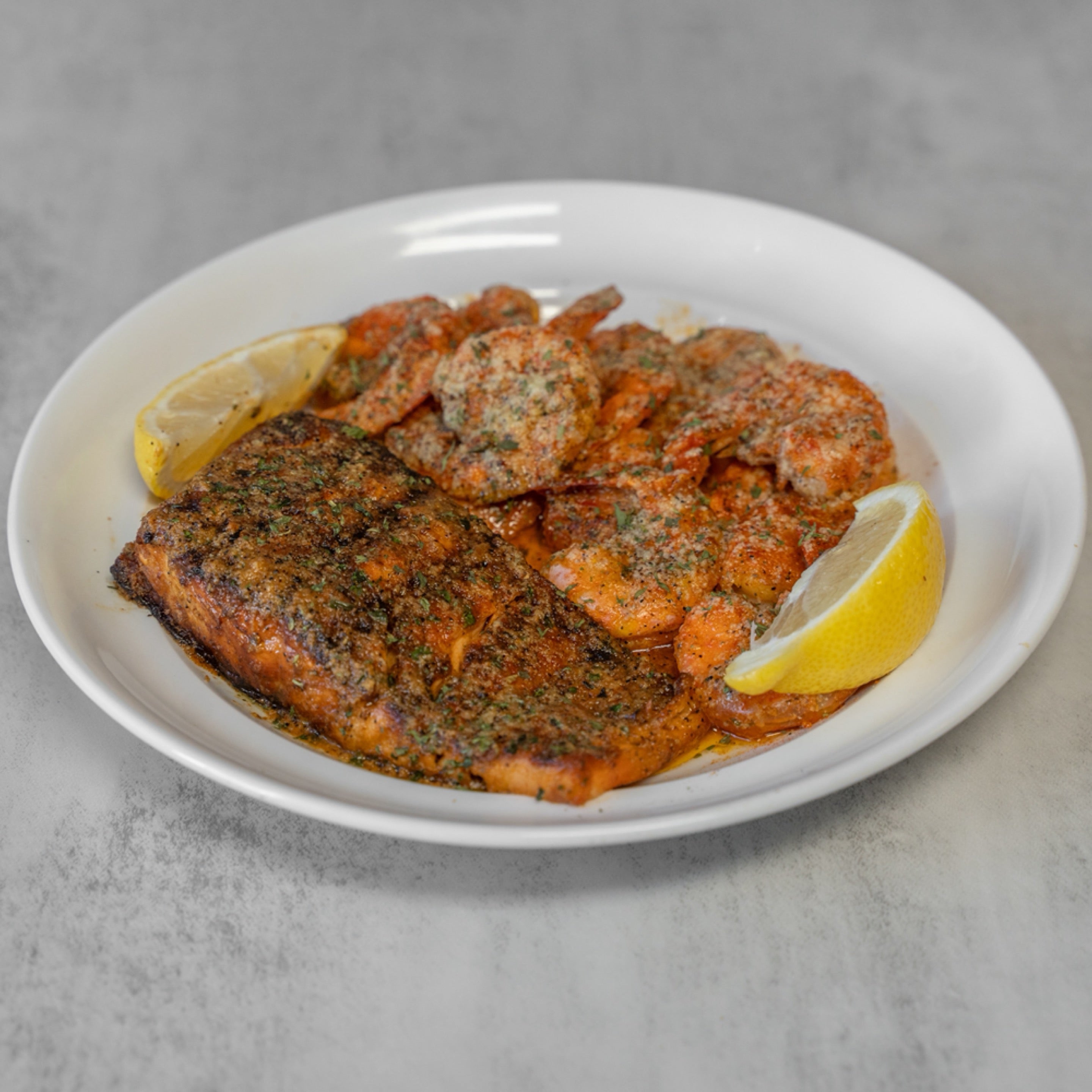 Salmon & Shrimp | TK's Surf & Turf Kitchen